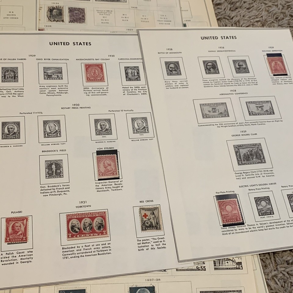 WORLDWIDE STAMP LOT ON ALBUM PAGES, MANY COUNTRIES MINT U.S. STAMPS ...