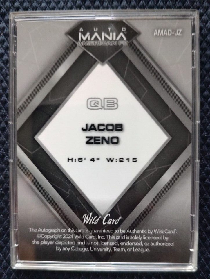 2024 WILD CARD AUTO MANIA JACOB ZENO AUTOGRAPH RC VINTAGE AMERICAN FLAG ...