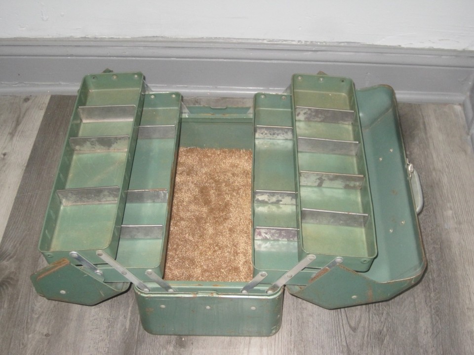 Vintage SIMONSEN Mechanics Tool Box US ARMY Tackle Box Cantilever ...