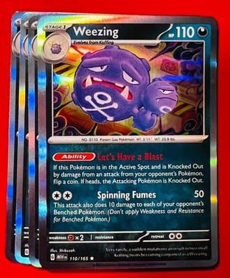 4x Weezing 110/165 Pokémon TCG Scarlet & Violet - 151 - NM Playset Lot ...