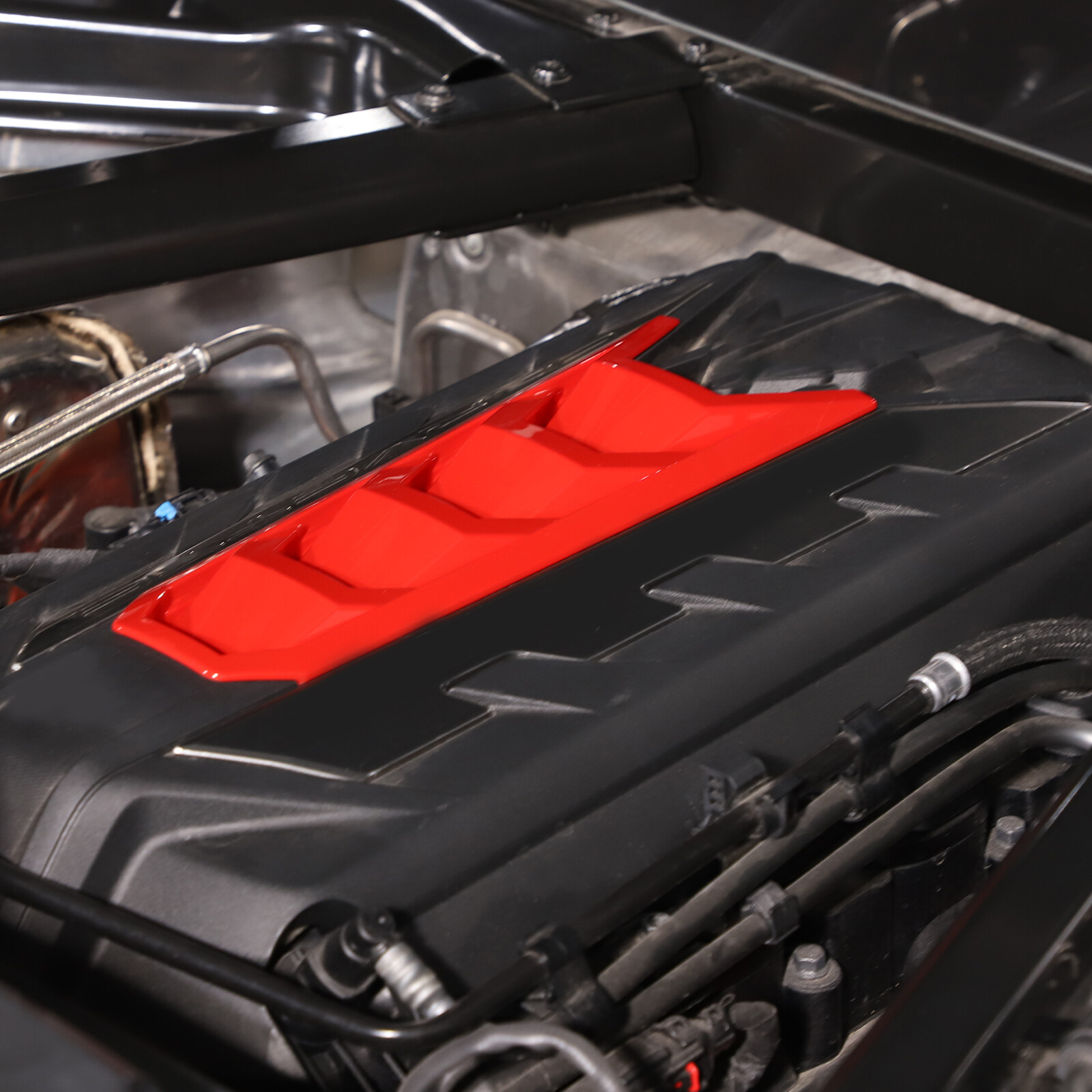 Red Engine Shroud Cover Panel Cover Trim For Corvette C8 2020-2026 | eBay