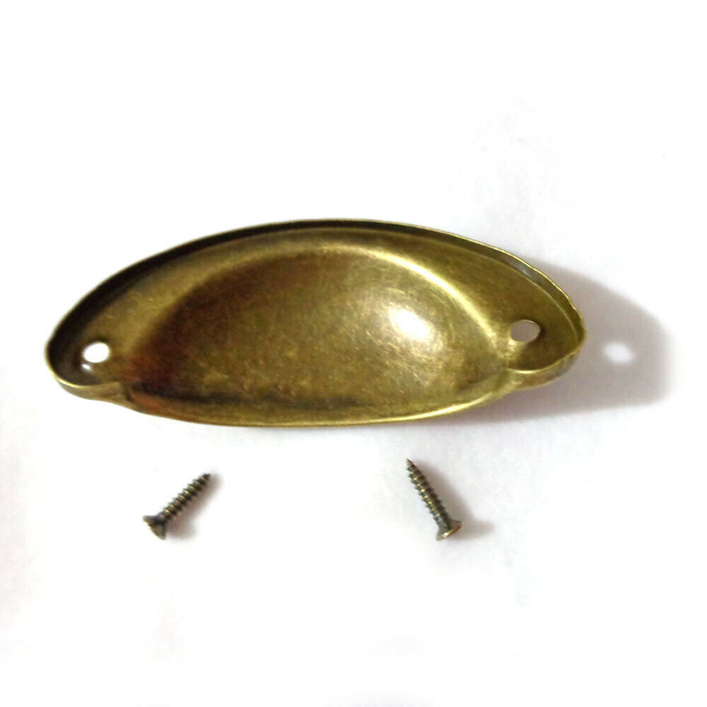 30X Shell Cup Handles Half Moon Cupboard Cabinet Door Drawer Cupped ...