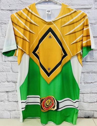 Power Rangers Green Ranger Costume Men’s Front Side Print T-Shirt Size ...
