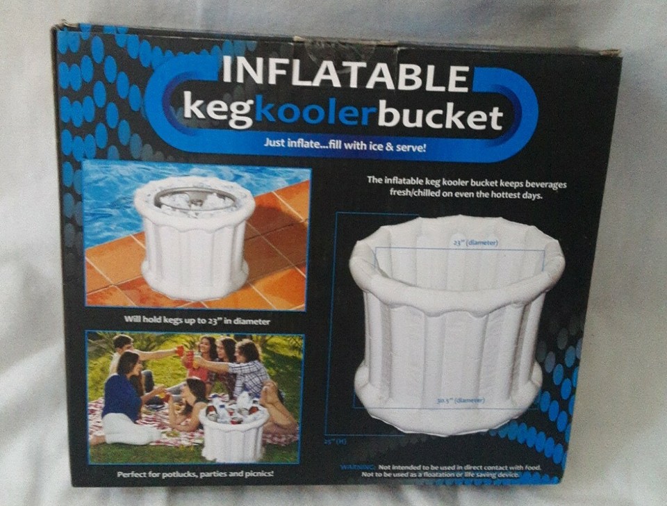 Inflatable Party Keg Cooler Ice Bucket for Cans Bottles Small Kegs ...