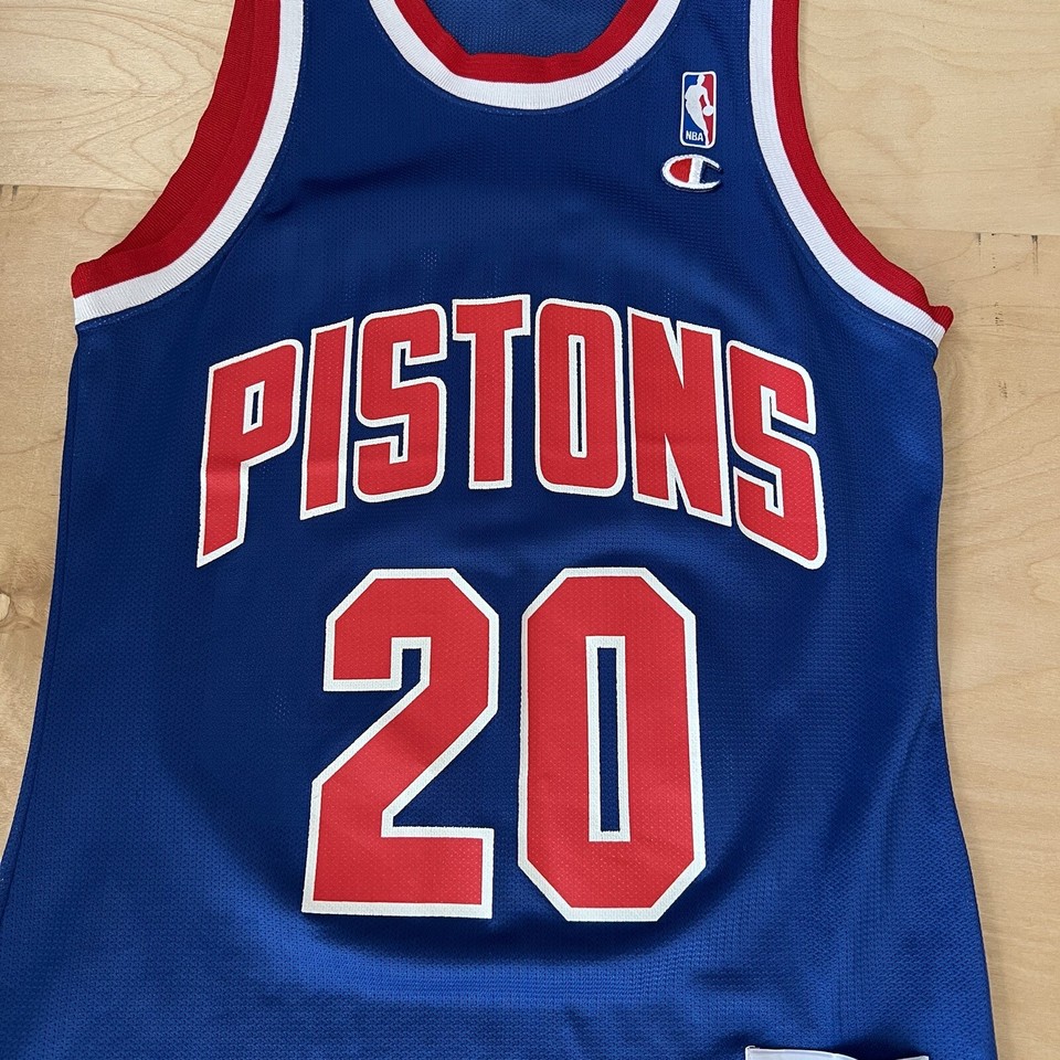 Allan Houston Detroit Pistons Jersey 36 Blue 90s NBA Basketball Vintage ...