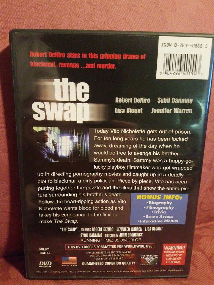 The Swap - DVD - Starring Robert De Niro 84296401543| eBay