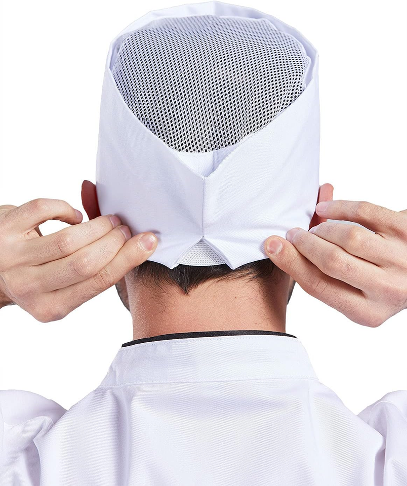 2Pcs Unisex Chef Hats for Men Women Chef Beanie with Breathable Mesh ...