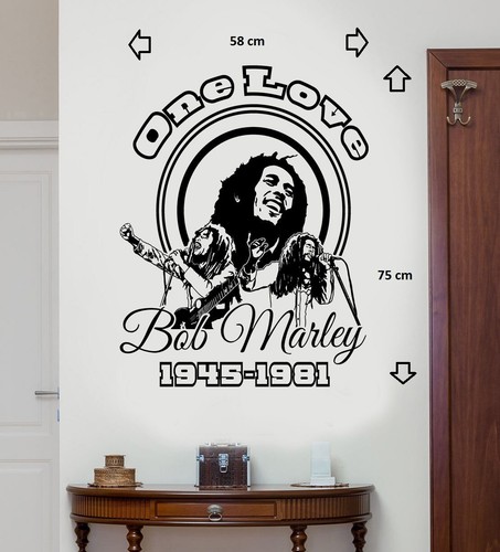 Bob Marley One Love Reggae Mural Wall Art Sticker/Decal | eBay UK