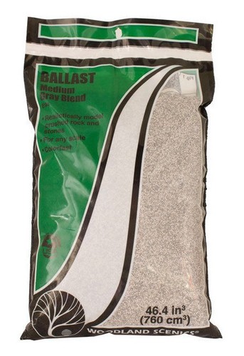 Woodland Scenics Grey Blend Ballast covers approximately 43.3 cu in ...
