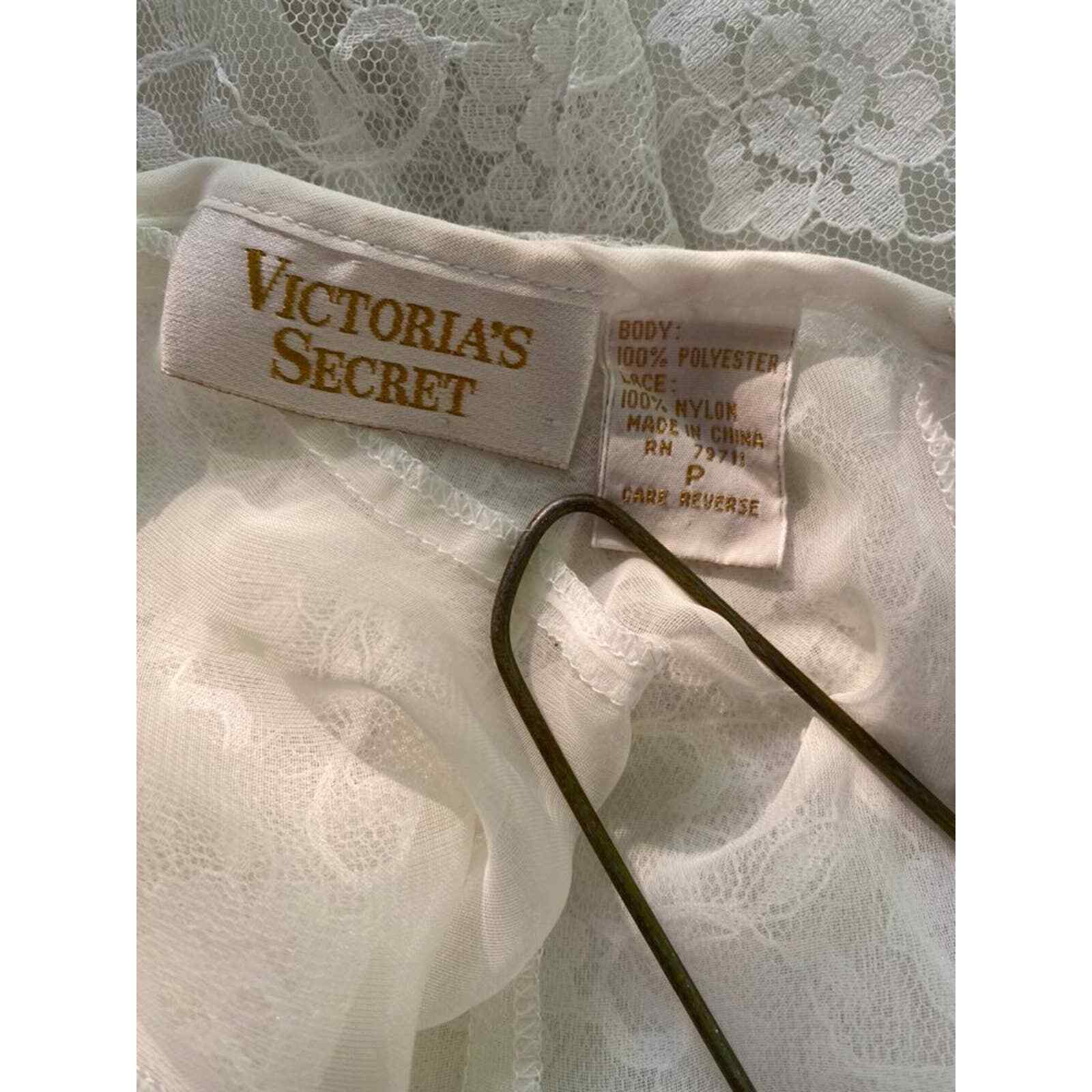 Victoria's secret sheer lace vintage gown gold lace c… - Gem