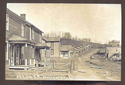 REAL PHOTO HOLLOWAY OHIO DOWNTOWN MAIN STREET SCENE POSTCARD COPY | eBay