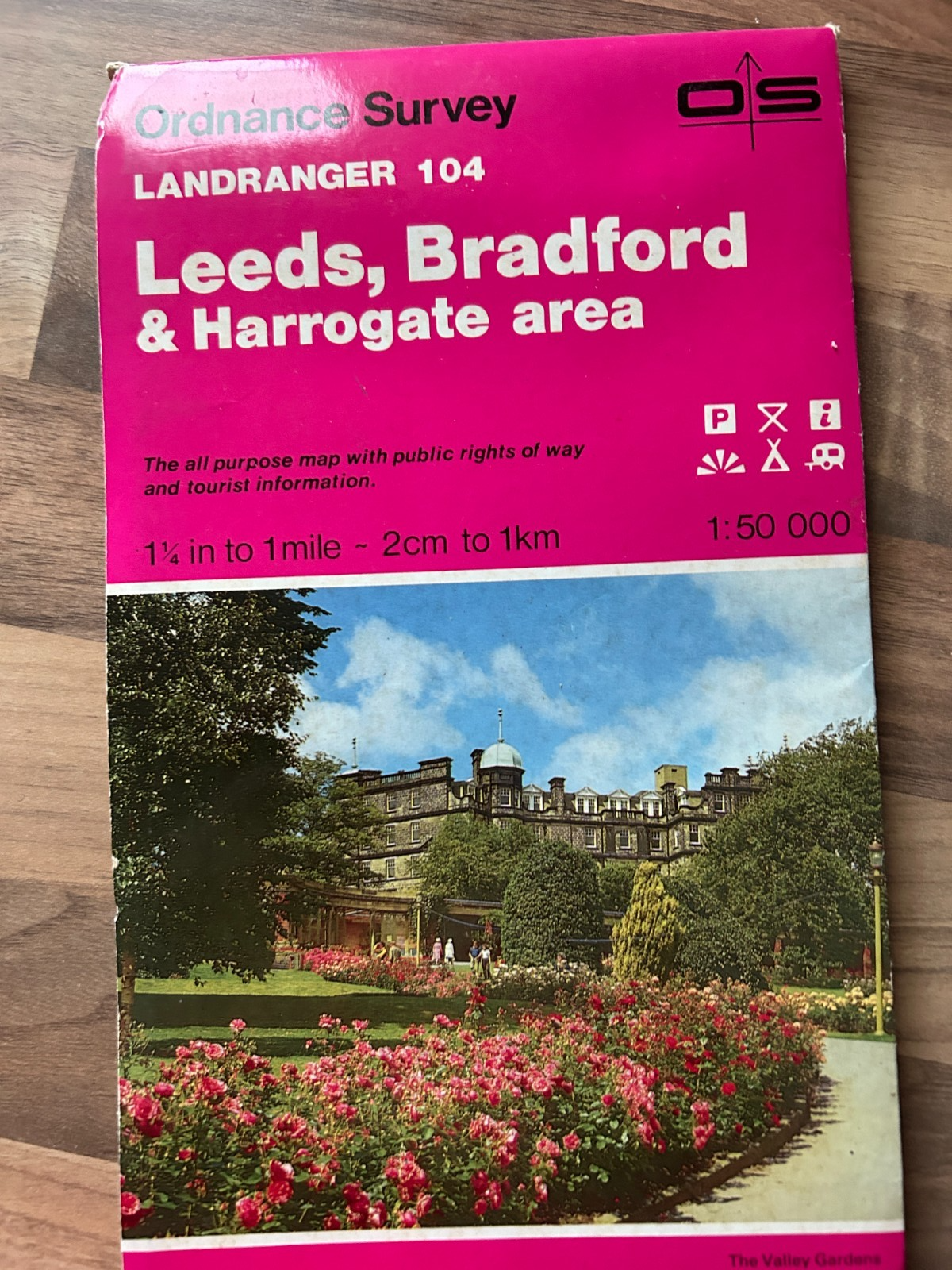 Vintage 1988 Leeds & Bradford Harrogate Landranger Map 104 Ordnance ...