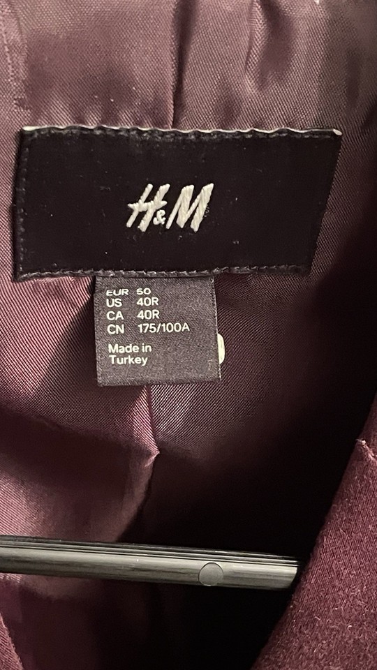 H&M - Sports Coat Blazer Purple / Plum Color - Men's size 40R | eBay