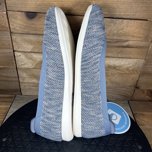 Clarks Womens Size 7 Carly Wish Blue Knit Flat Comfort Casual Slip On ...