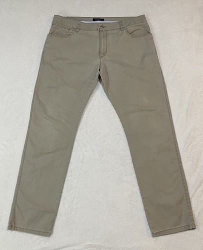 Hackett London Mens Devon Pants 36Rx31 Khaki Beige Linen Blend 5-Pocket ...
