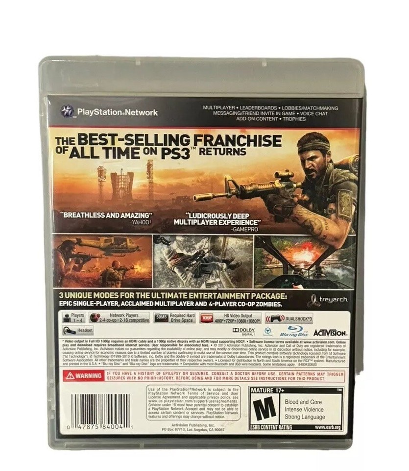 Call Of Duty Black Ops PS3 2010 | eBay