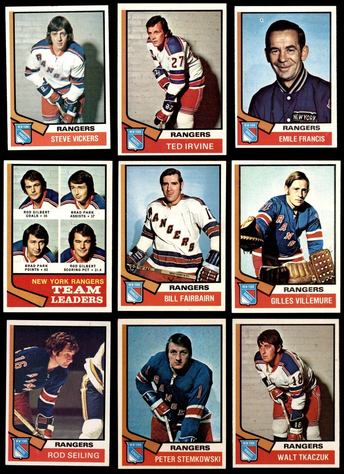 1974-75 Topps New York Rangers Near Team Set Rangers - Hockey 7 - NM ...
