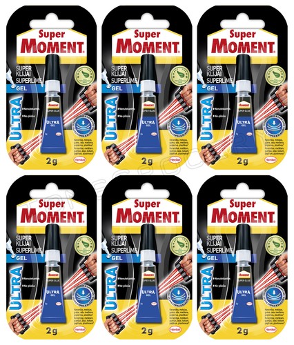 6 SUPER MOMENT ULTRA GEL Flexible Waterproof Super Glue Strong Instant ...