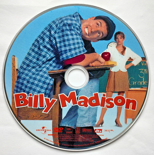 Billy Madison DVD Disc Only 1995 Adam Sandler Norm Macdonald Comedy PG ...