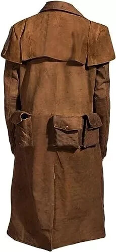 Handmade Fallout Full Length Duster Coat | Men's Brown Suede/ PU Long ...