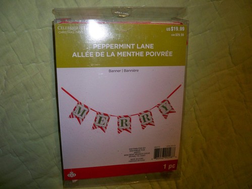 Burlap Merry Banner*Green Letters*Celebrate It*Peppermint Lane | eBay