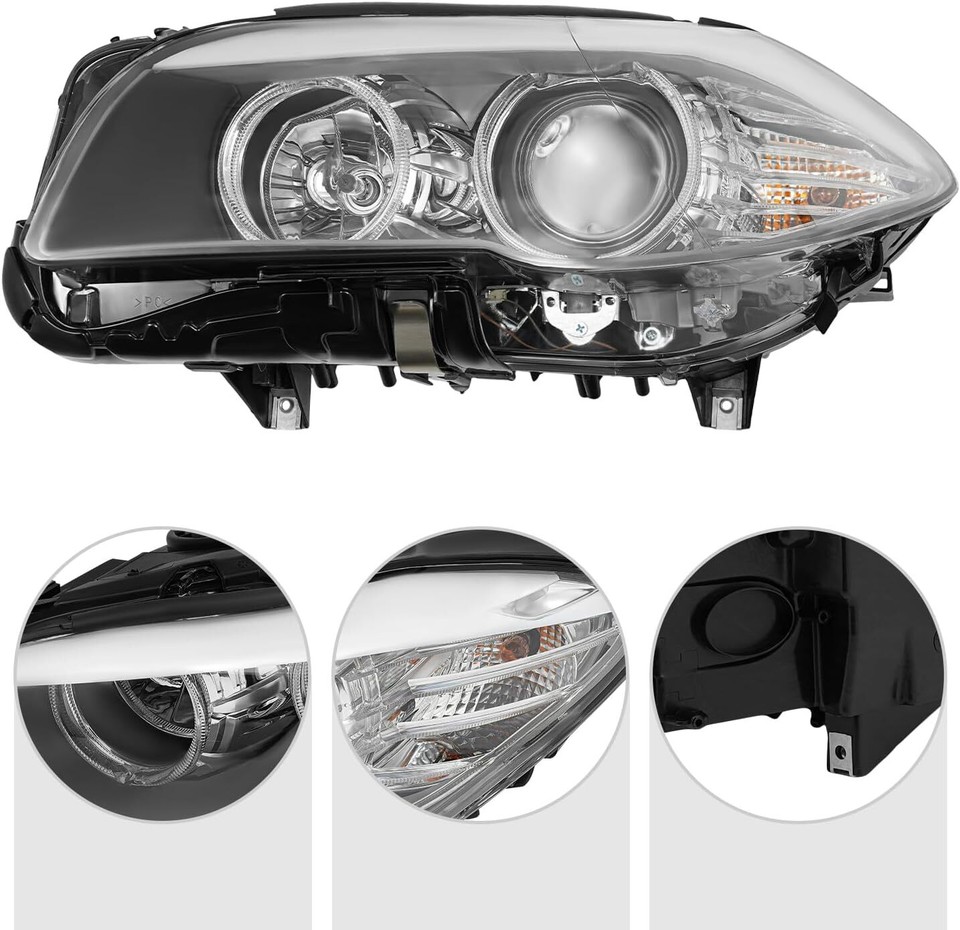 Pair Of Halogen Headlight Assembly W/o AFS Fits 2011-2013 BMW 5 SERIES ...