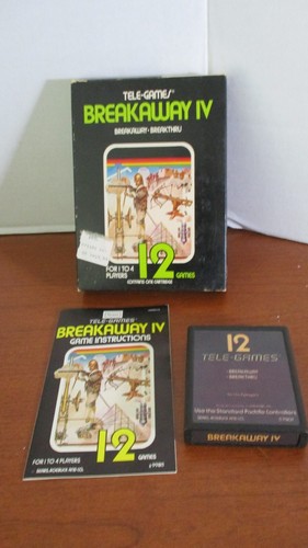Vintage Tele-Games BREAKAWAY IV ATARI Video GAME, INSTRUCTIONS ...