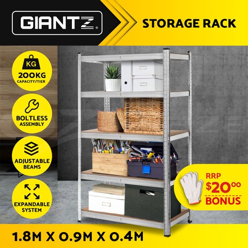 Giantz 1.8M Warehouse Shelving Rack Racking Garage Steel Metal Storage ...
