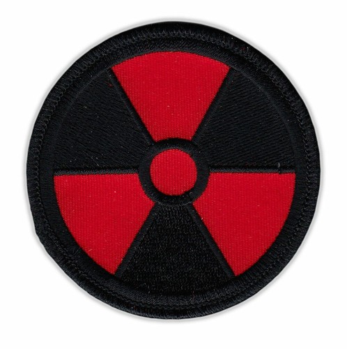 Motorcycle Jacket Embroidered Patch - Radioactive Nuclear Symbol (Black ...