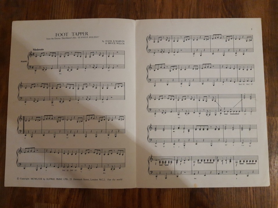 Original Sheet Music Cliff Richard Foot Tapper | eBay