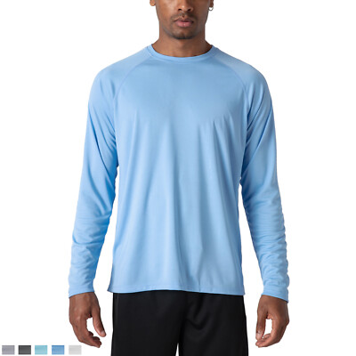 Men's UV Protection Shirts Golf Tees Sun Block T-Shirts Long Sleeve ...