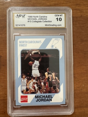 1989 NC Collegiate Collection Michael Jordan #15 Mint Grading Service ...
