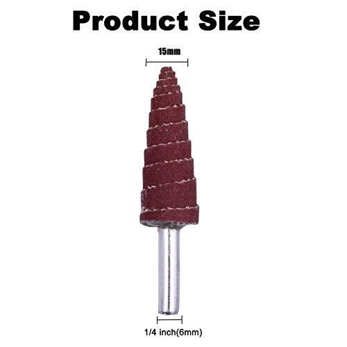 40Pcs Cone Shape Abrasive Sandpaper 1/4 Inch Shank Flap Wheels, 80/120 ...