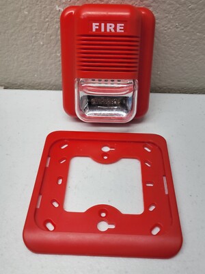 Red Wall Mount Fire ALARM SIREN Warning Flashing LED Light Alert System ...
