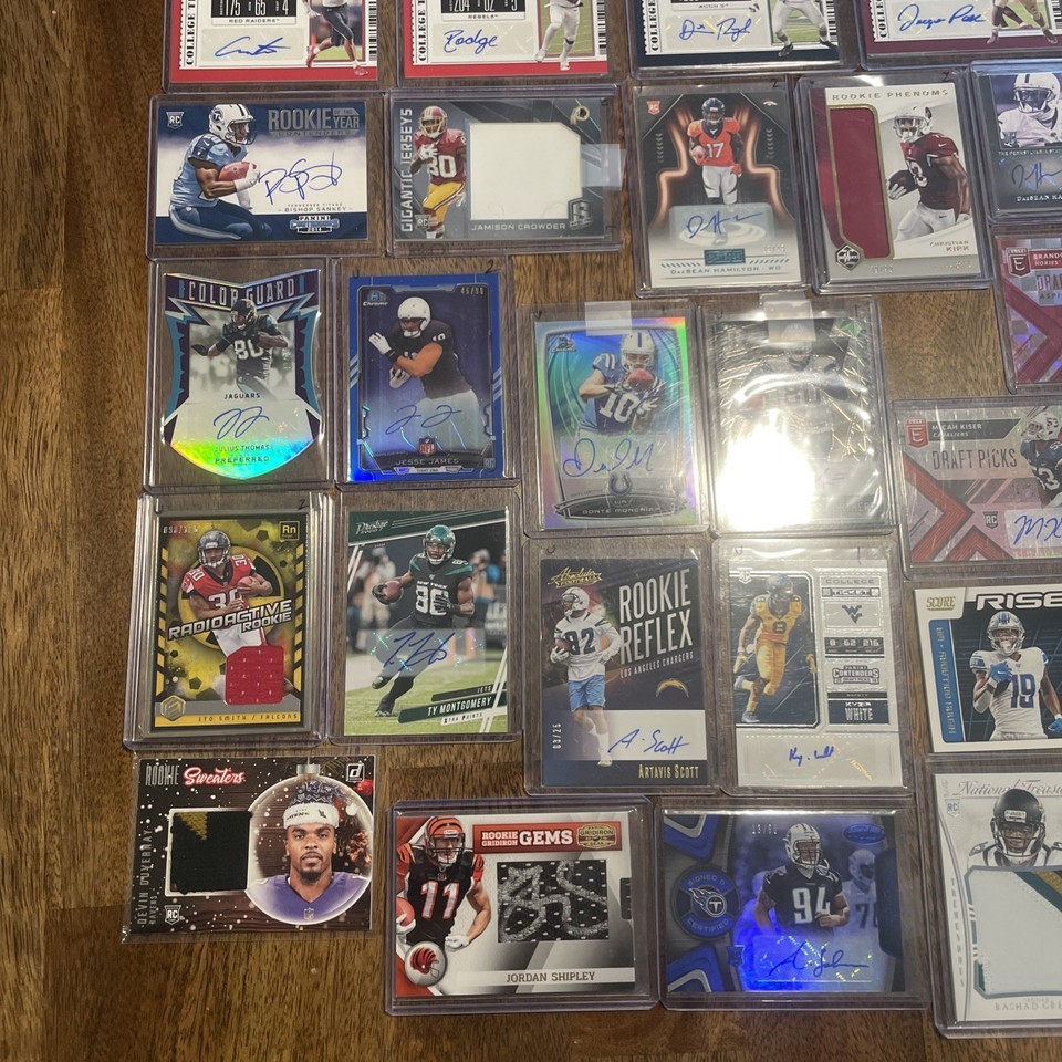 70 Card NFL Football Lot Autograph Jersey Patch Bowman Chrome Auto ...