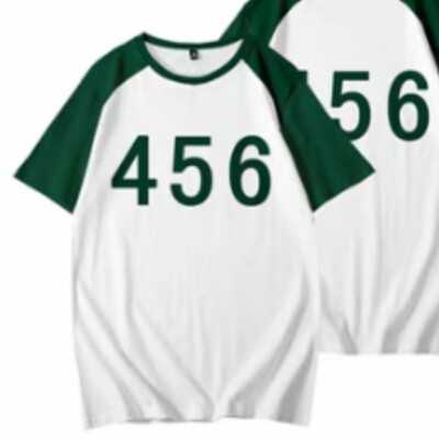 Squid Game Halloween Costume Coplay Player Tag Numbers T-shirt US S 456 ...