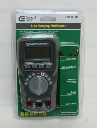 Commercial Electric 1001-418-348 Auto-Ranging 600V Multimeter | eBay