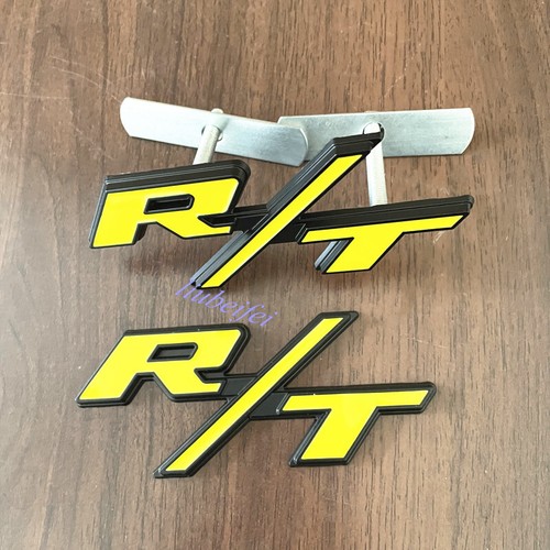 3X OEM For RT Front Grill Emblems Yellow Black R/T Trunk Rear Side ...
