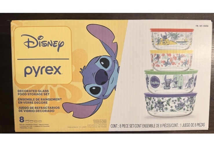 New Disney Pyrex Stitch - Glass Food Decorated Storage Bowl & Lid Set ...