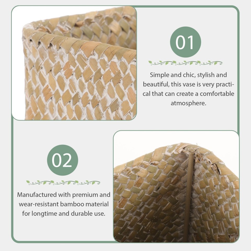 Wicker Vase Bulk Seaweed Tall Basket Weave Woven Straw Flowers for ...