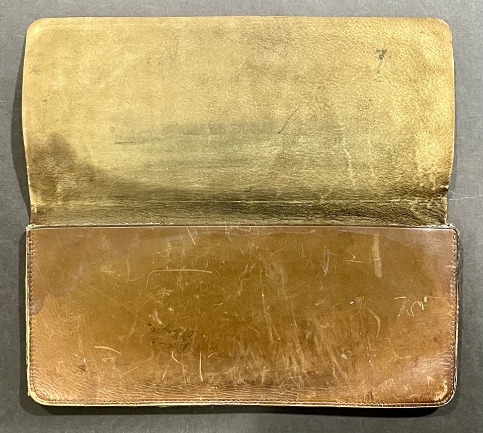 Antique 1890’s -1900’s Cow Hide Leather Accordion 7 Pocket Billfold ...
