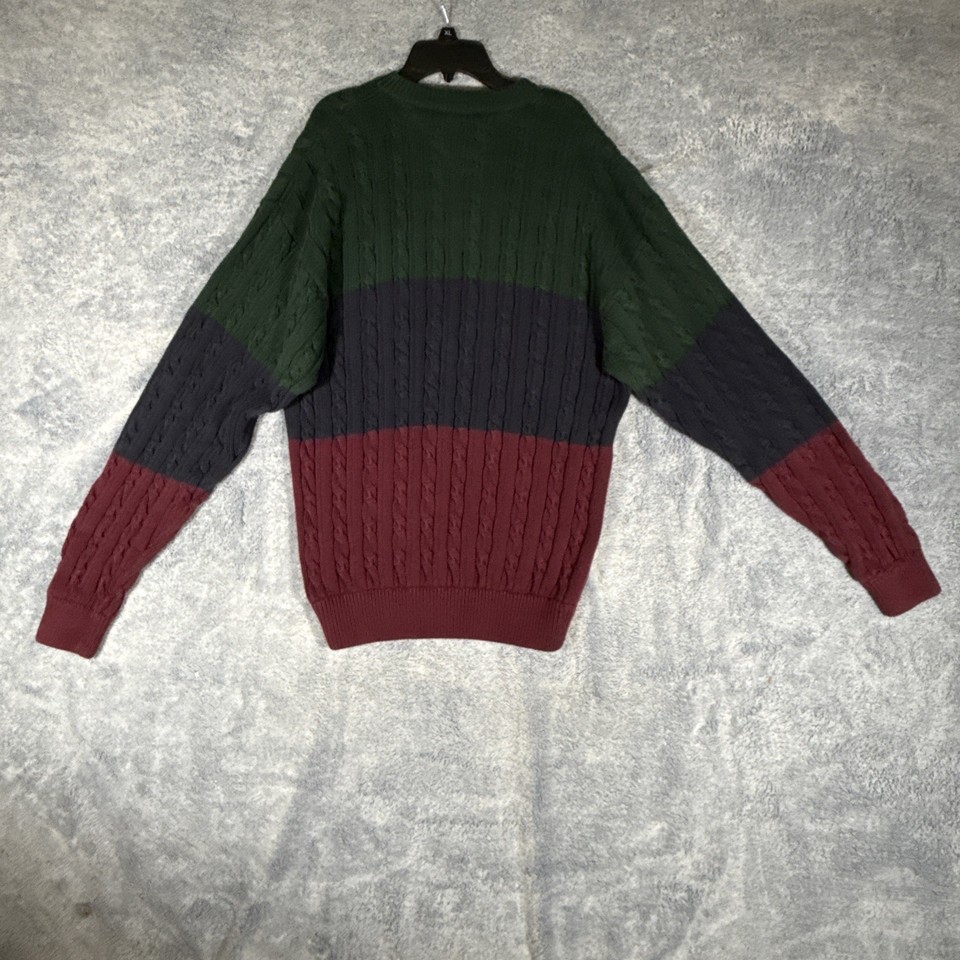 Vintage 90s Tommy Hilfiger Colorblock Sweater Size Large Stripes Heavy ...