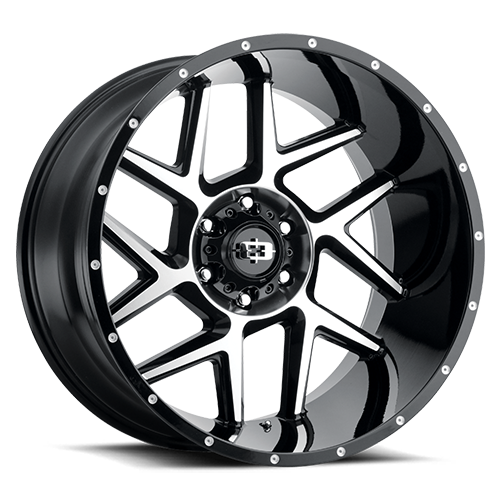 20X9 Vision Off Road 360 Sliver 6x139.7 6x5.5 Black Machined Wheel Rim ...