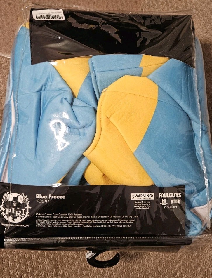 [01668185] Spirit Halloween Kids Blue Freeze Costume - Fall Guys OSFM ...