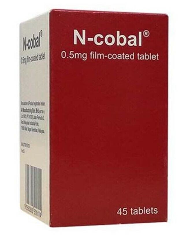 N-Cobal 45 Tablets 0.5mg Mecobalamin For Numbness, Nerve Pain,B12 ...