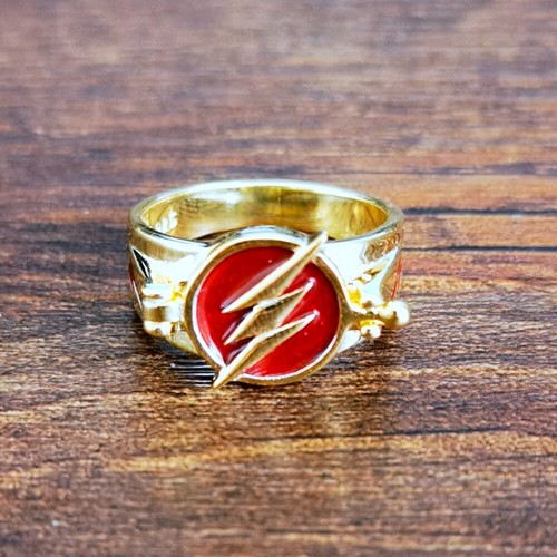 The FLASH Ring Open Cover Superhero 18K Gold Plated 925 Sterling Silver ...