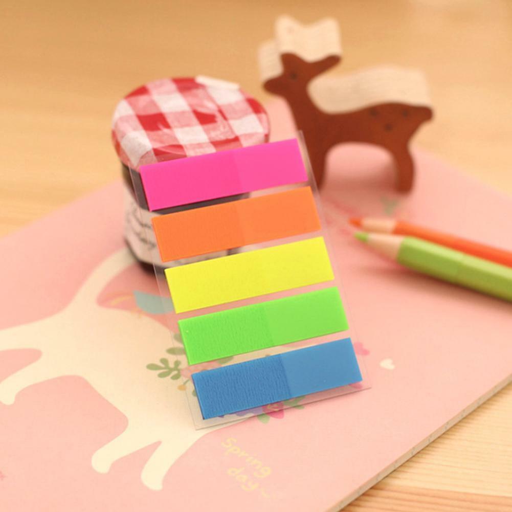 Fluorescence Sticky Notes Memo Flags Bookmark 100PC NOTES Sticker U0T8 ...