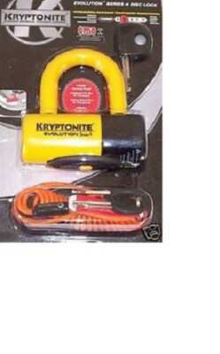 Motorcycle Lock Kryptonite Disc Brake Lock Series 4 Yellow | eBay