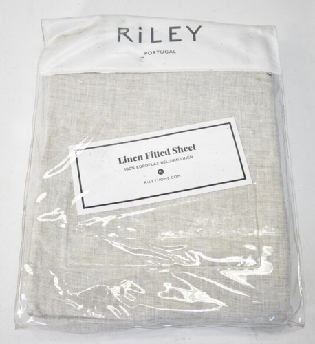 Riley Home Portugal Sand Linen Fitted Sheet Queen Size Euroflax Belgian ...
