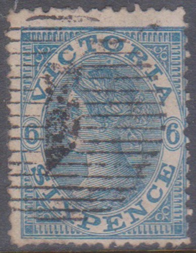 (F354-44) 1867 VIC 6d blue QVIC stamp (AS) | eBay